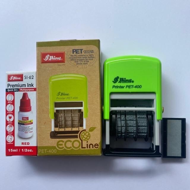 Combo con dấu ngày tháng năm Shiny Pet 400 và hộp mực chuyên dụng đóng lên mọi chất liệu - VĂN ...