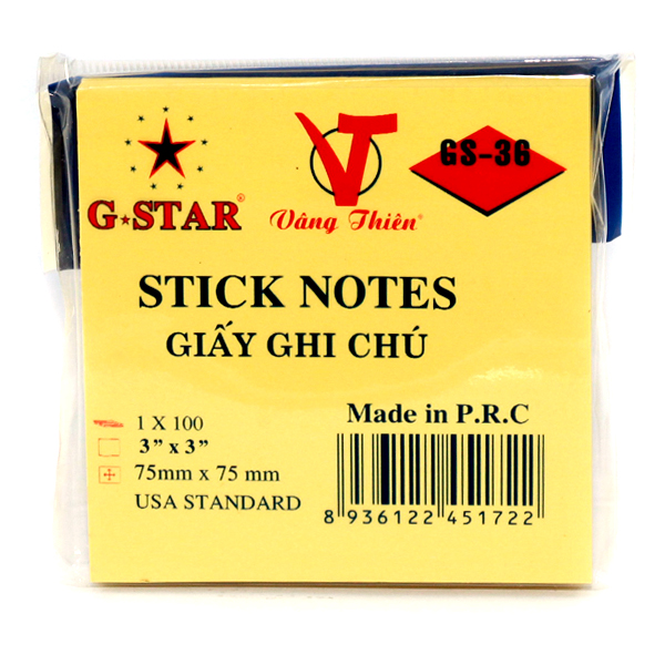Giấy note G-star 3x3 - VĂN PHÒNG PHẨM VINHEMPICH