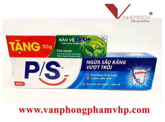 KEM ĐÁNH RĂNG P/S NGỪA SÂU RĂNG VƯỢT TRỘI 180G (TẶNG PS TRÀ XANH 30G ...